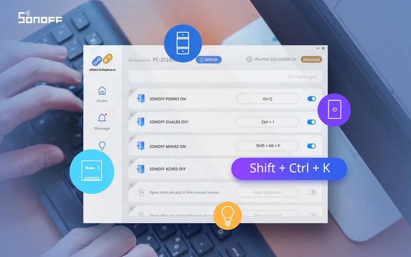How to Trigger SONOFF scene on Your PC with eWeLink Keyboard Shortcut?