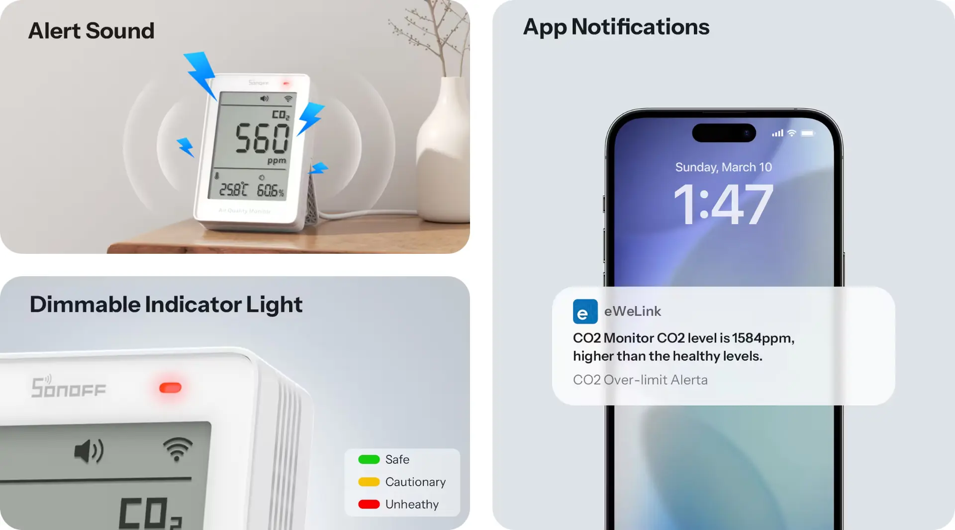 SONOFF AirGuard CO2 Matter Over Wi-Fi Air Quality Monitor | SAWF-08P ...