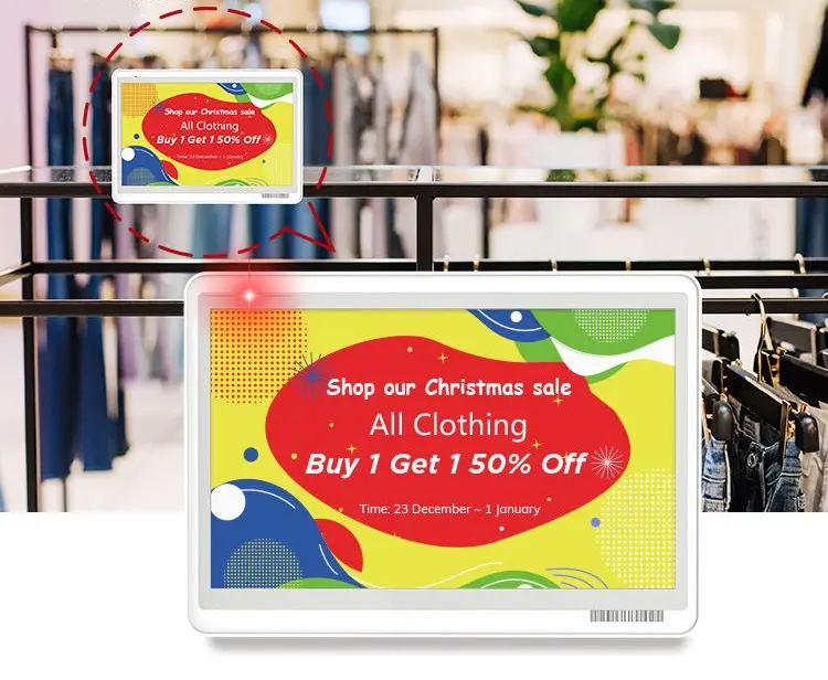 Tag 6 Colors 7.3 Inch Colorful Electronic Shelf Label ESL Price Tag fo