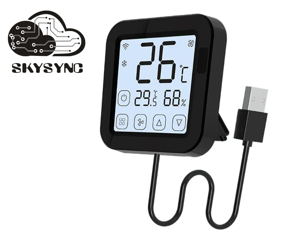 WiFi Smart IR Thermostat AC Controller LCD Screen Touch Button Wireless ...